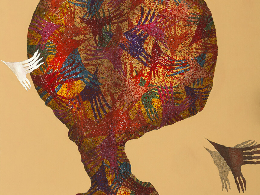 Nihad Al Turk, Bird, 2013, Acrylic on canvas, 140 x 120 cm | Ayyam Gallery