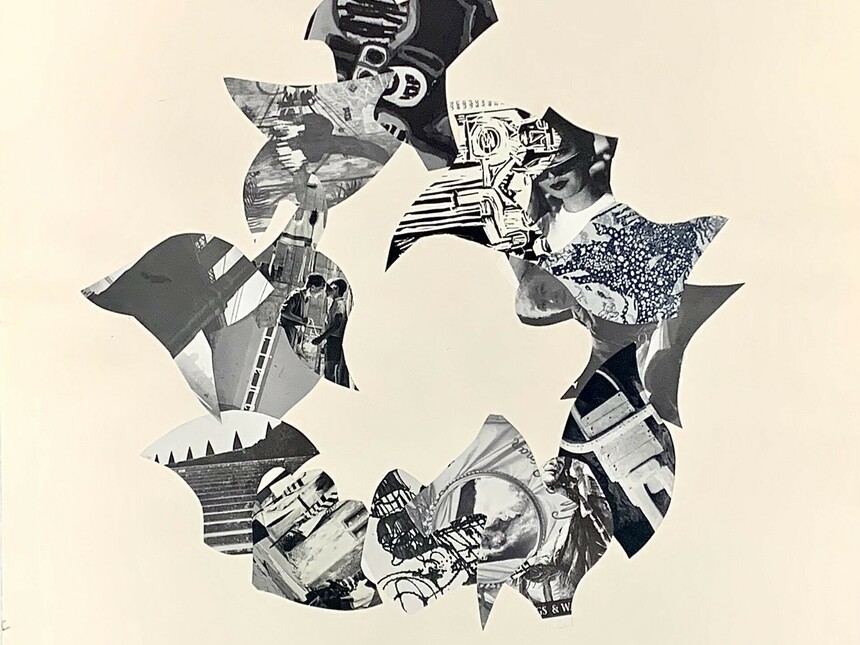 David Hayes, Study for oval wall relief sculpture, paper collage ...