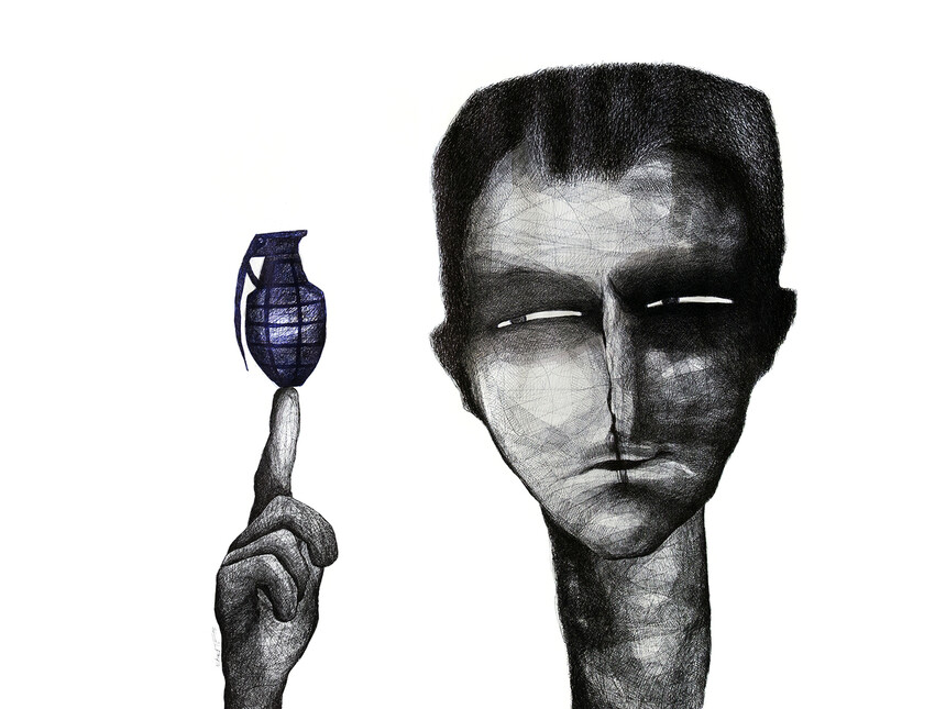 Nihad Al Turk, The Unknown, 2015, Ink on paper, 110 x 144 cm | Ayyam ...