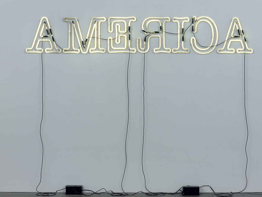 Glenn Ligon (b. 1960). Rückenfigur, 2009. Neon and paint, 24 × 145 1/2 ...