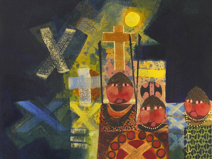 Brian Ferran, Dark Foreigners, acrylic on canvas, 40 x 40 cm | Origin ...