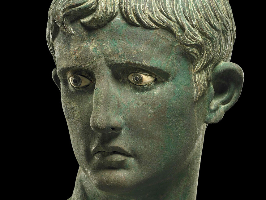 The Meroë Head of Augustus, Bronze head from an over-life-sized statue ...