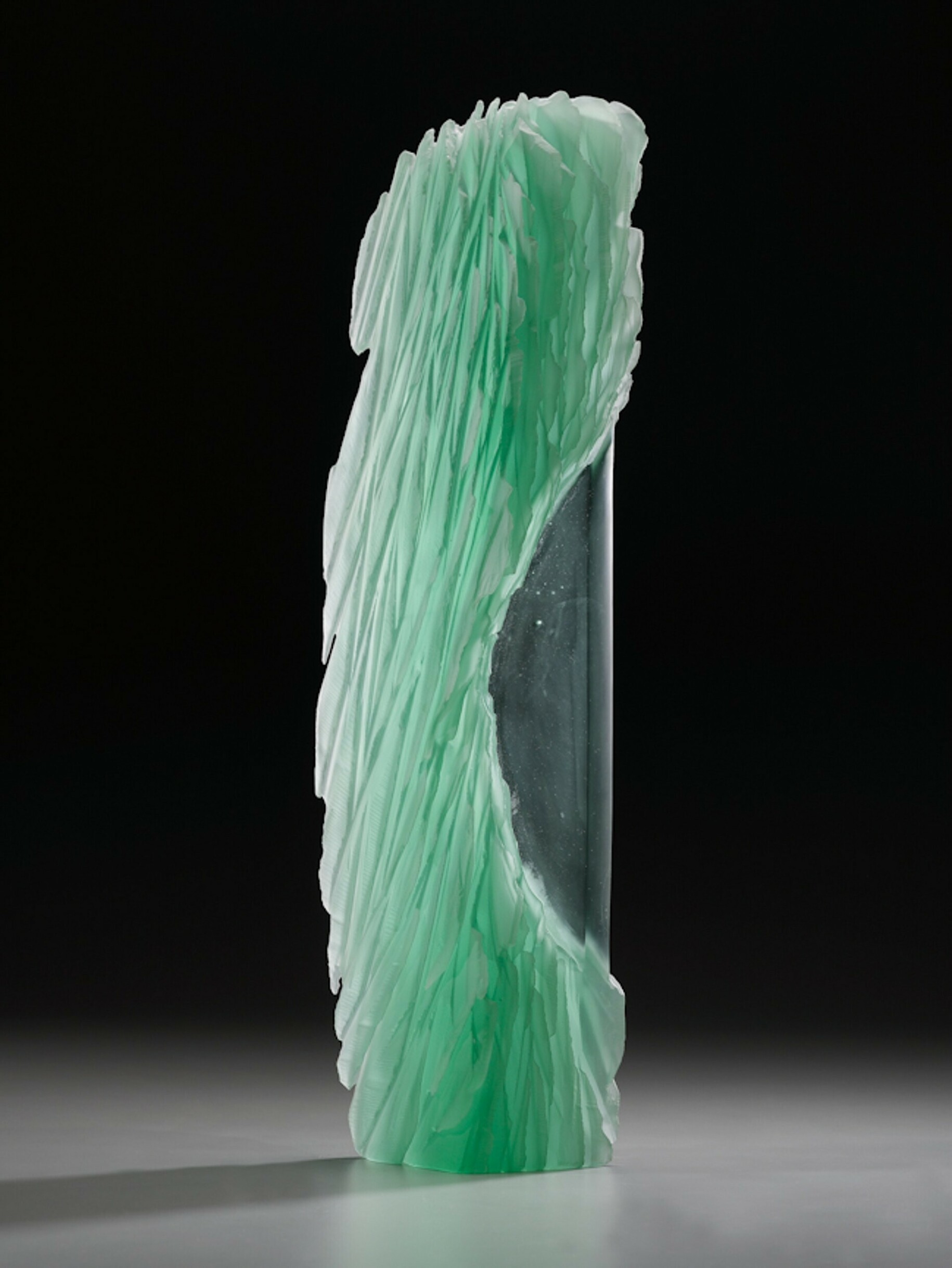 Alex Gabriel Bernstein, Green Window, 2015, carved glass, 22.50x6.50x4 ...