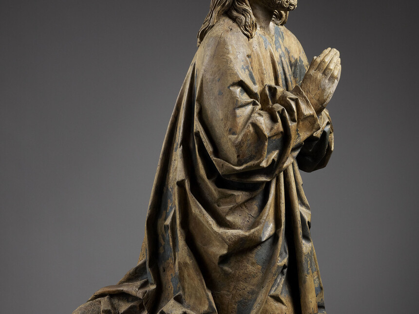 Le Christ au mont des oliviers, Atelier de Niclaus Weckmann, vers 1500-1520, Tilleul polychromé ...