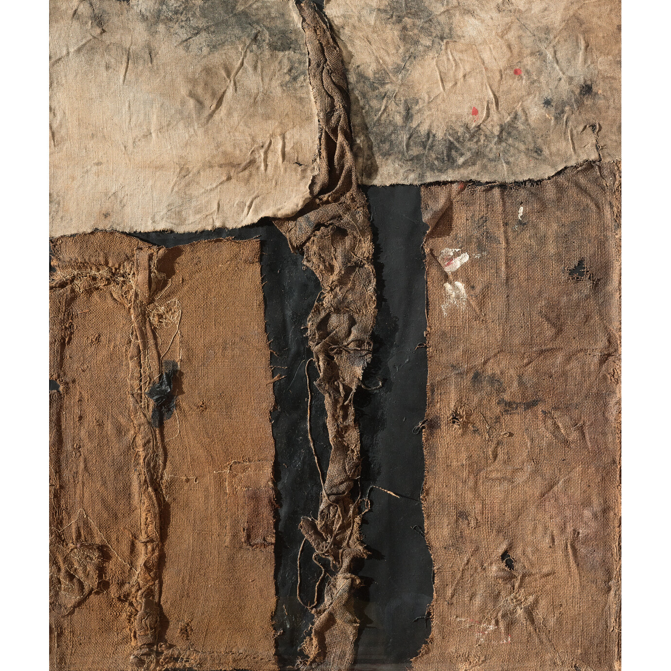Alberto Burri, Sacco e Rosso, 1956, burlap and oil on canvas, 100 x 86 ...