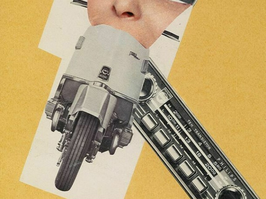 Meca Face, 1958, Collage, 32 x 24 cm, 12 5/8 x 9 1/2 inches | Mayor Gallery