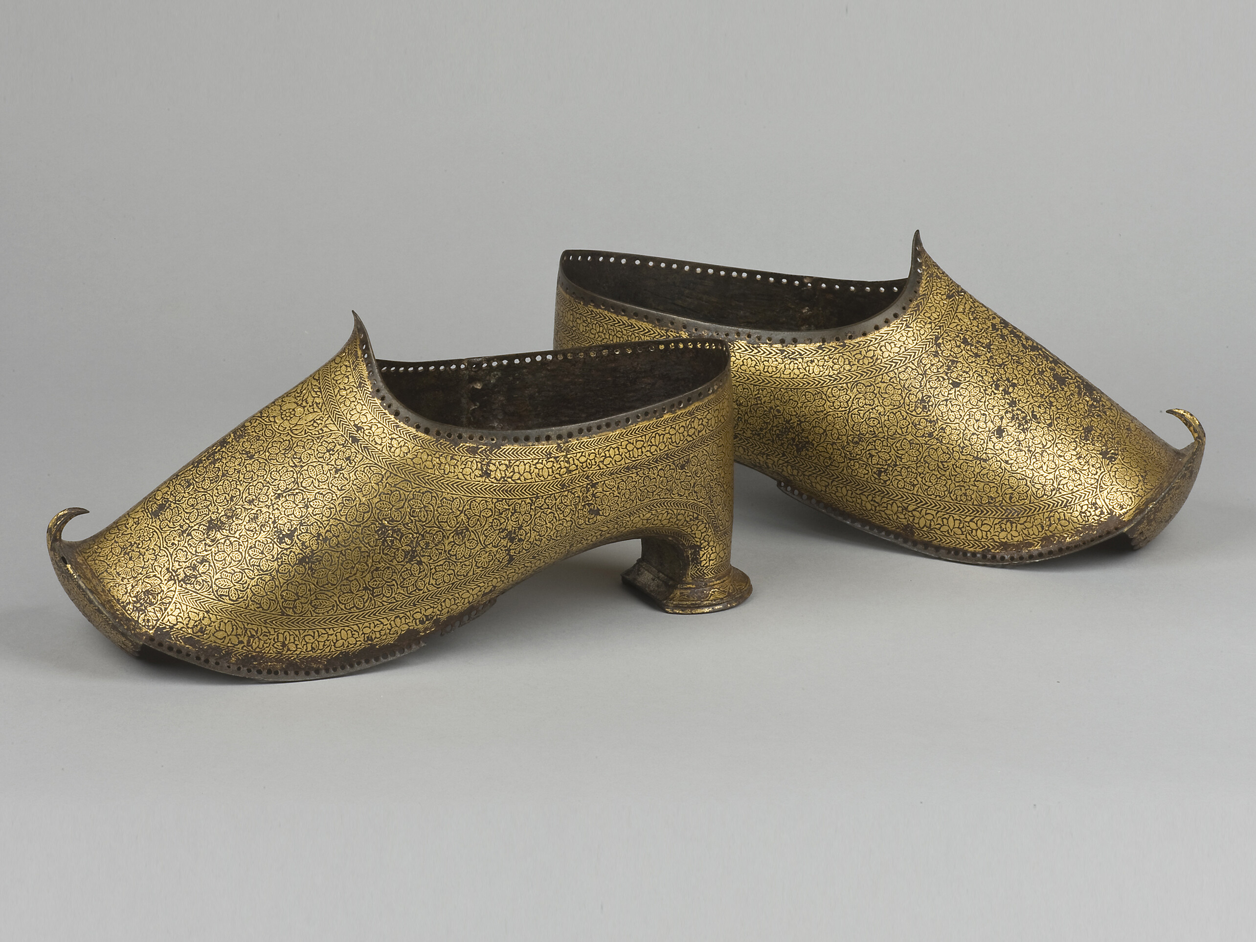 Armored Shoes, Golconda, second quarter of 17th century, Gilt steel ...