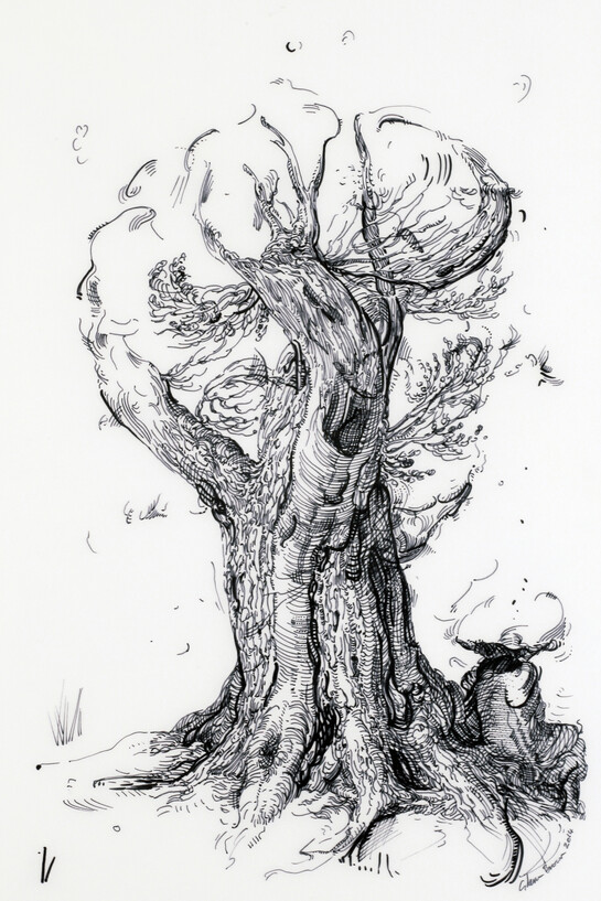 Glenn Brown, Drawing 31 (after De Gheyn II), 2014, ink on polypropylene ...