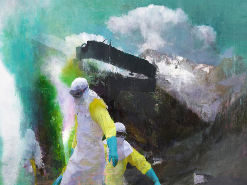 Justin Mortimer, Der Besucher, 2014, Oil on canvas, 240 × 190 cm ...