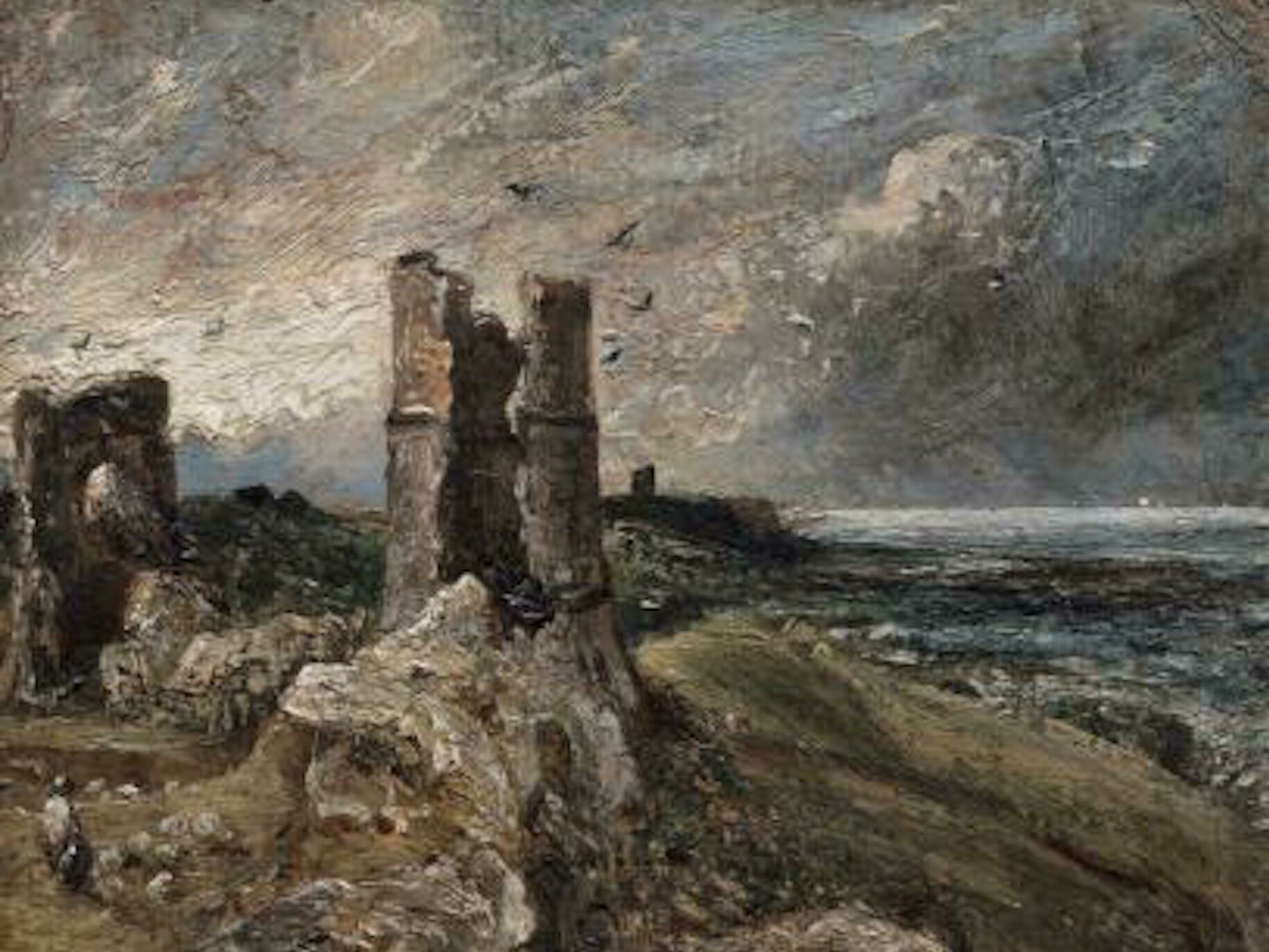 John Constable, Sketch of Hadleigh Castle, 1828–29, oil on millboard ...