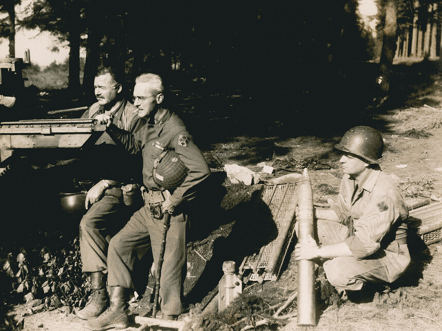 Hemingway with Colonel Charles "Buck" Lanham in Schweitzer, Germany ...