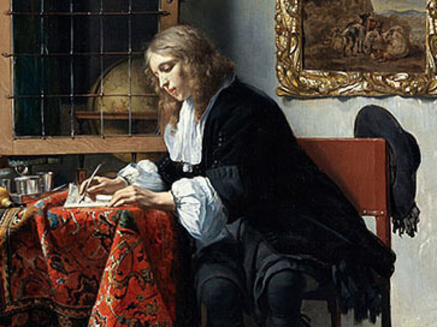 Gabriel Metsu, Man Writing a Letter, c. 1664–1666, oil on panel ...