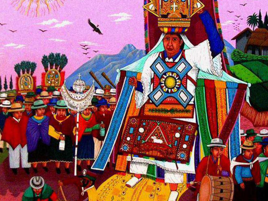 Tigua, Arte desde el centro del Mundo, Ritual de danzante agradeciendo ...