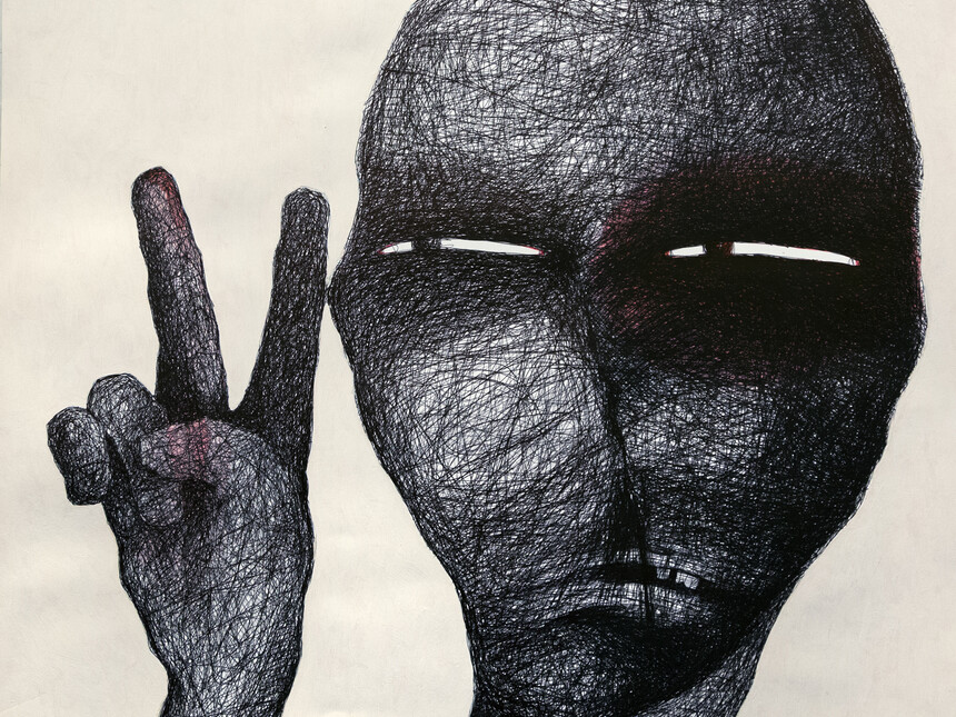 Nihad Al Turk, The Vanquished, 2015, Ink and acrylic on paper, 65 x 75 ...