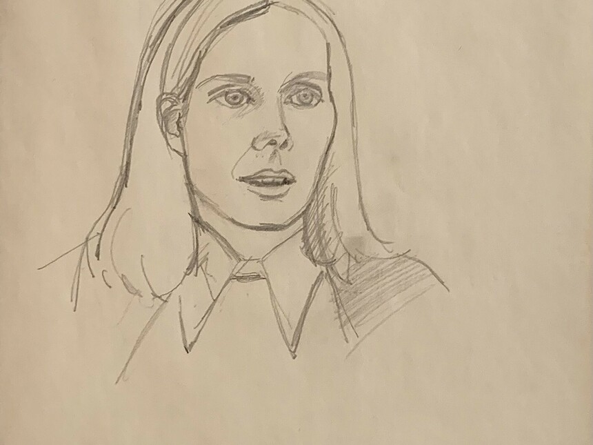Alex Katz, "Studies of Caroline" II, original drawing, pencil on paper ...
