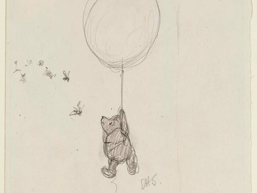 'The bees are getting suspicious', pencil drawing by E. H. Shepard ...
