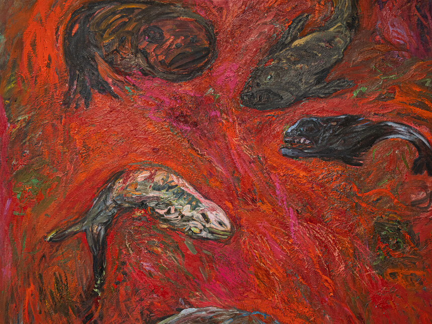 Miriam Beerman, The Plagues (River of Blood) 1986, 98in x 63in | Miriam ...