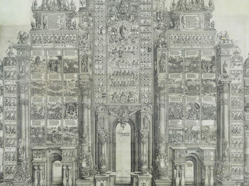 The Triumphal Arch, woodcut from 195 blocks on 36 sheets, by Albrecht ...