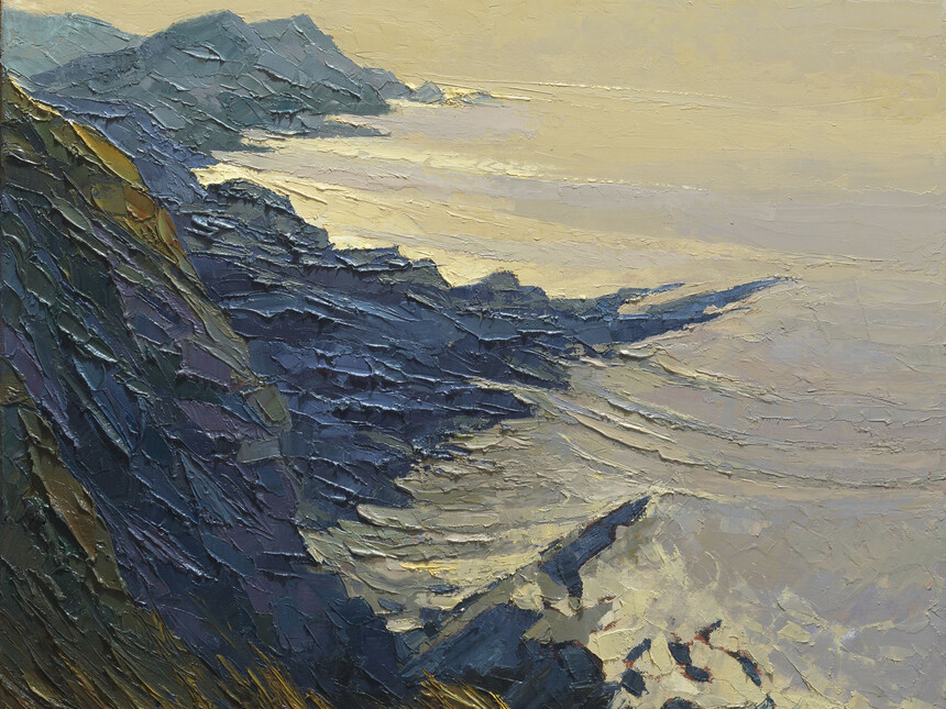 Alan Cotton, Devon - Craggy Rocks near Hartland Quay | Messums Gallery